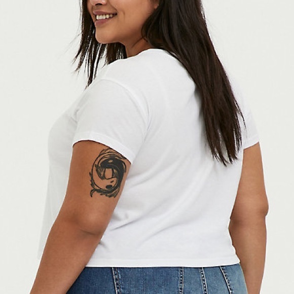 torrid | Tops | Torrid Crop White Crew Relaxed Fit Tee | Poshmark